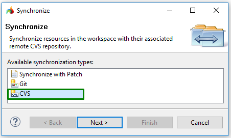Synchronizing with a CVS repository
