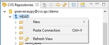 CVS repositories view