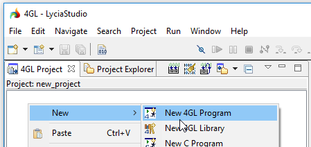 Creating new 4gl programs