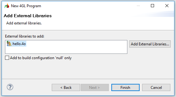 Creating new 4gl programs