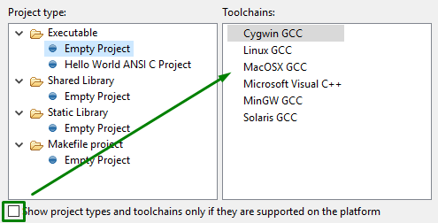 Creating new C/C++ projects