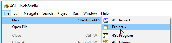 Creating new projects