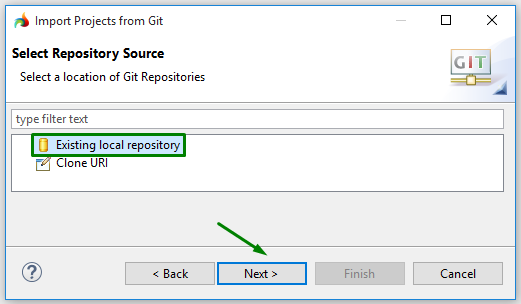 Import from a local repository