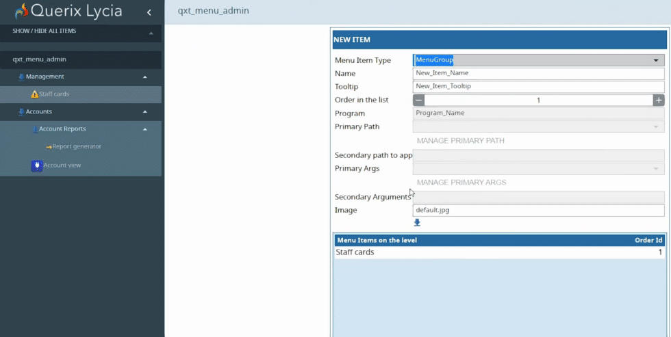 Querix Menu Tool – Querix
